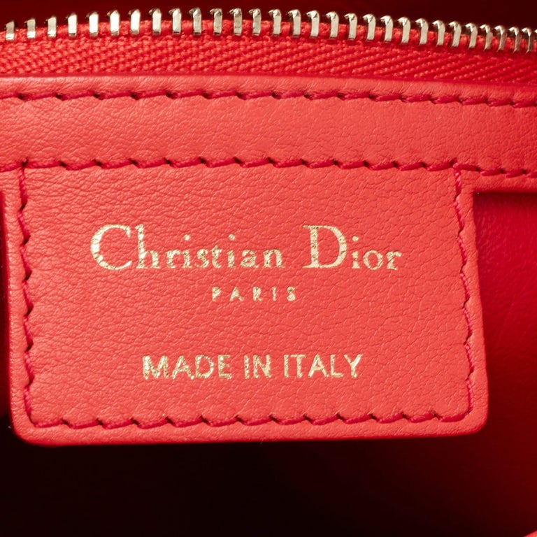 Dior Coral Orange Leather Large Diorling Shoulder Bag For Sale at 1stDibs