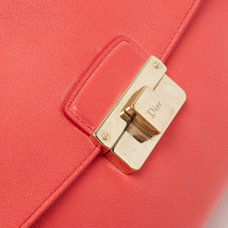 Dior Coral Orange Leather Large Diorling Shoulder Bag For Sale at 1stDibs
