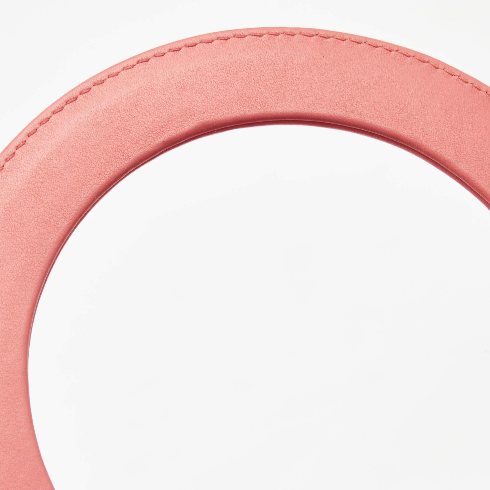 Dior Coral Pink Leather Large Diorissimo Shopper Tote For Sale at 1stDibs
