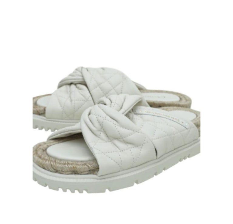 Dior Cream D-Twist Slides For Sale at 1stDibs
