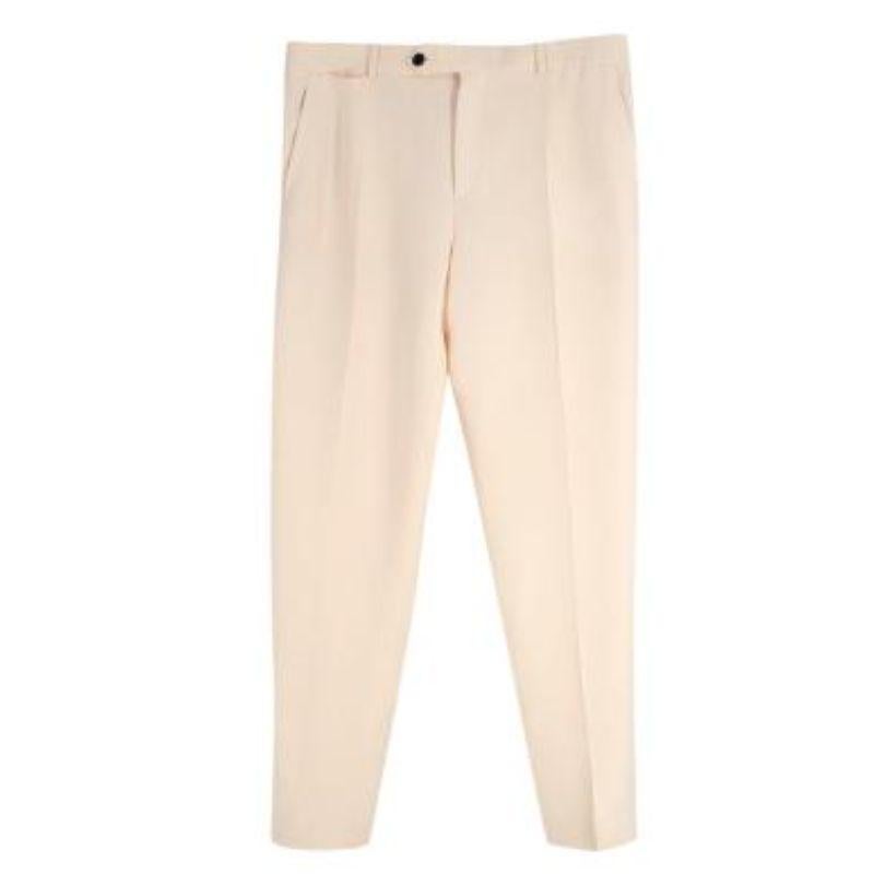Dior Cream Wool Silk Blend Tailored Trousers For Sale at 1stDibs