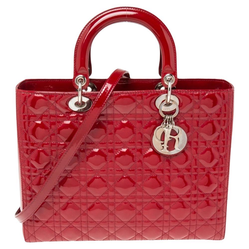Christian Dior Vintage Lady Dior Bag Cannage Quilt Satin with Crystal ...