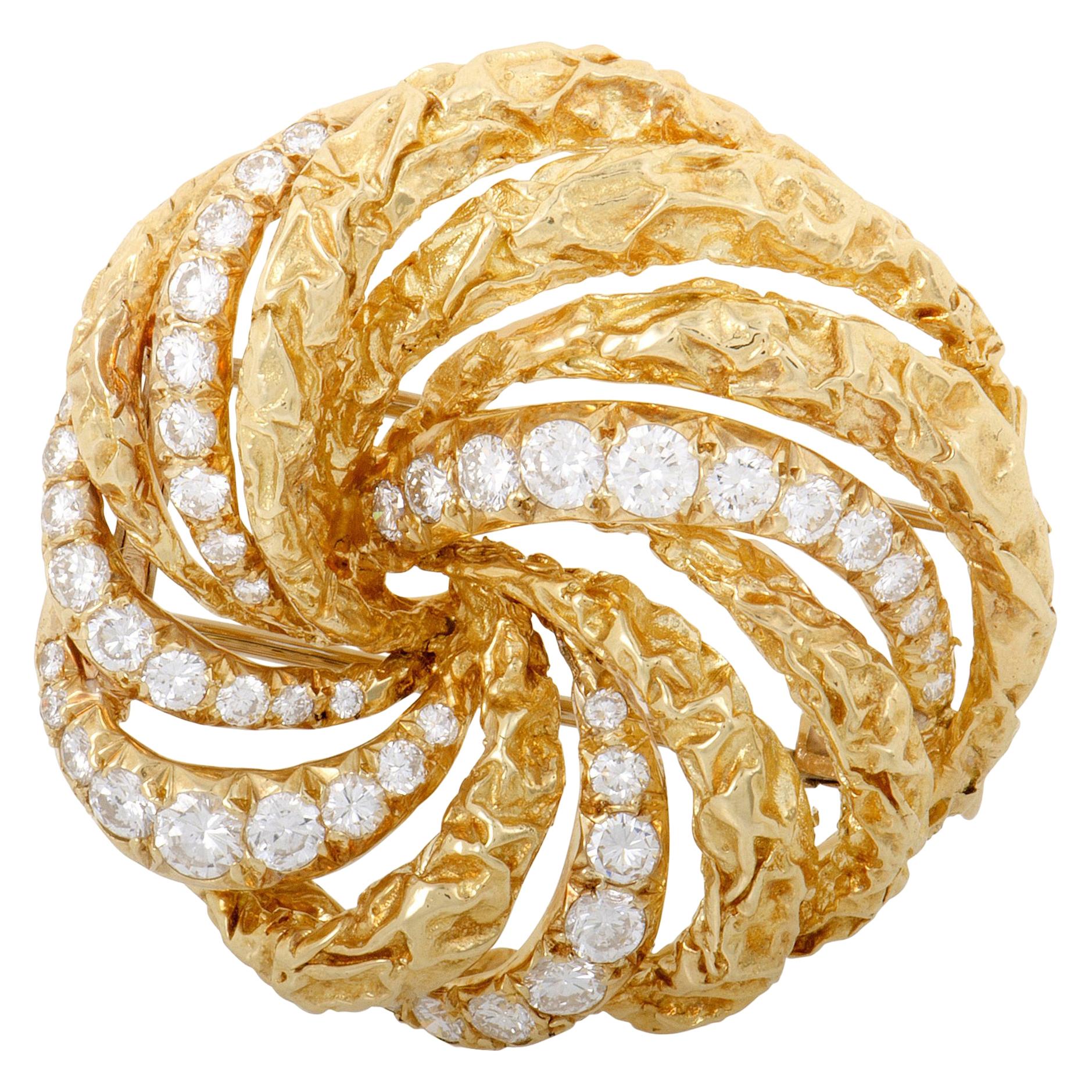 Vintage Christian Dior Dome Brooch at 1stDibs