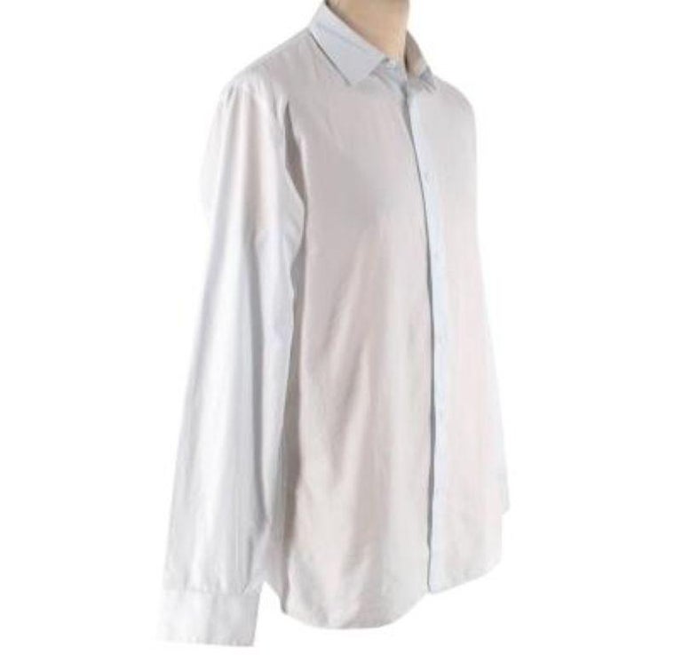 Dior Fine Blue Pinstripe White Shirt For Sale at 1stDibs