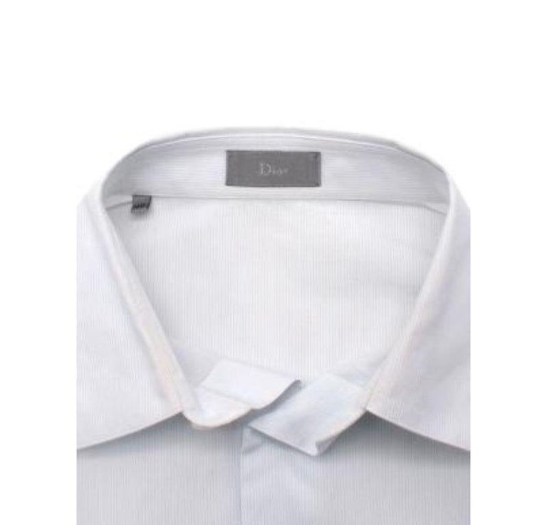 Dior Fine Blue Pinstripe White Shirt For Sale at 1stDibs