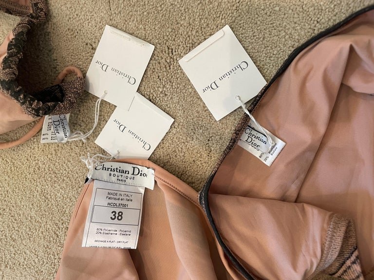 DIOR GALLIANO 2006 3pc bikini w. pareo cover-up vintage runway trompe l ...