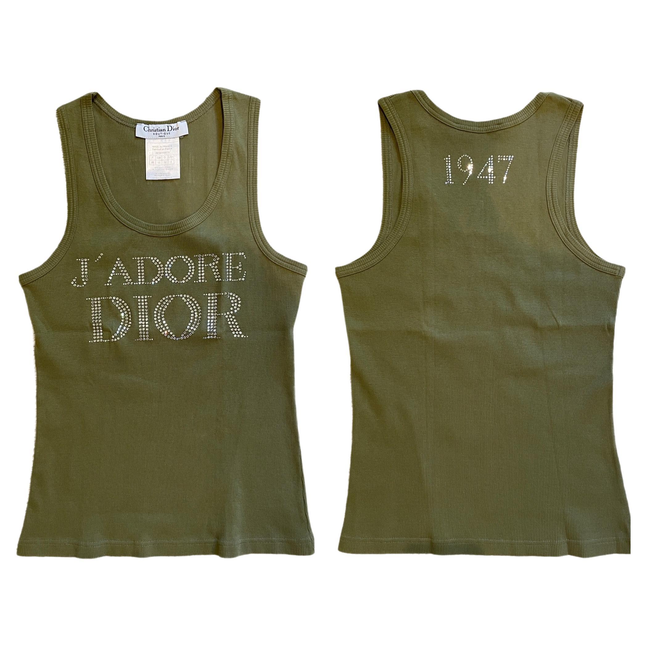 DIOR GALLIANO j'adore 1947 swarovski crystal vintage tank top For Sale ...