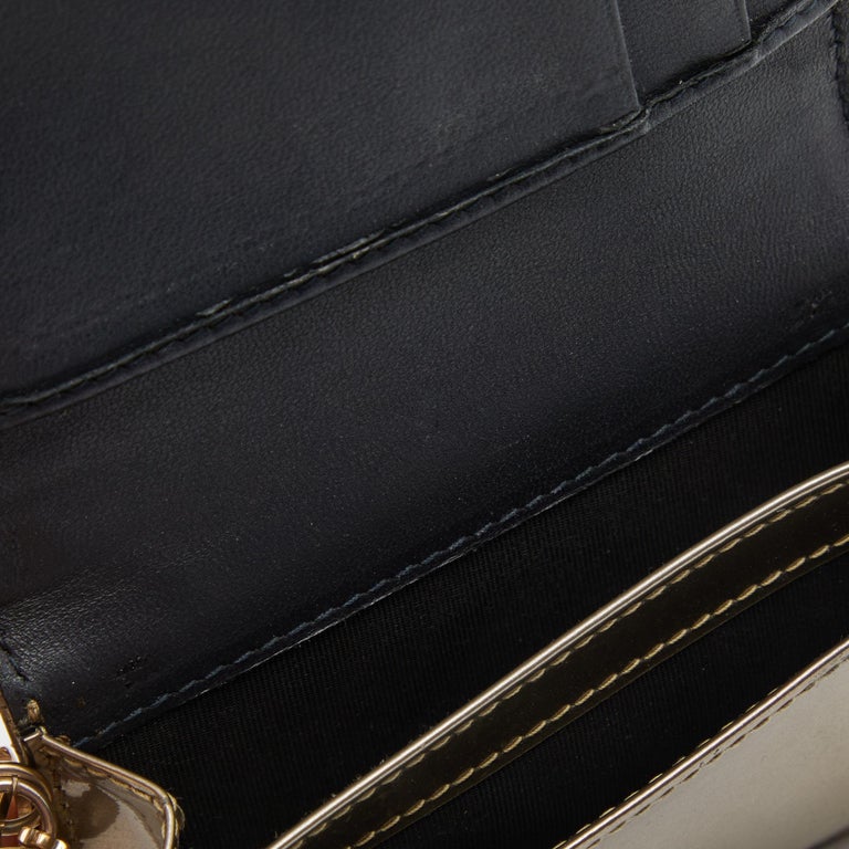 Dior Gold Micro Cannage Patent Leather Mini Lady Dior Card Case For ...
