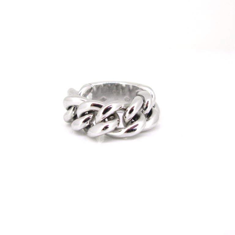 Dior Gourmette Diamonds Pave White Gold Chain Link Ring Large Model at ...