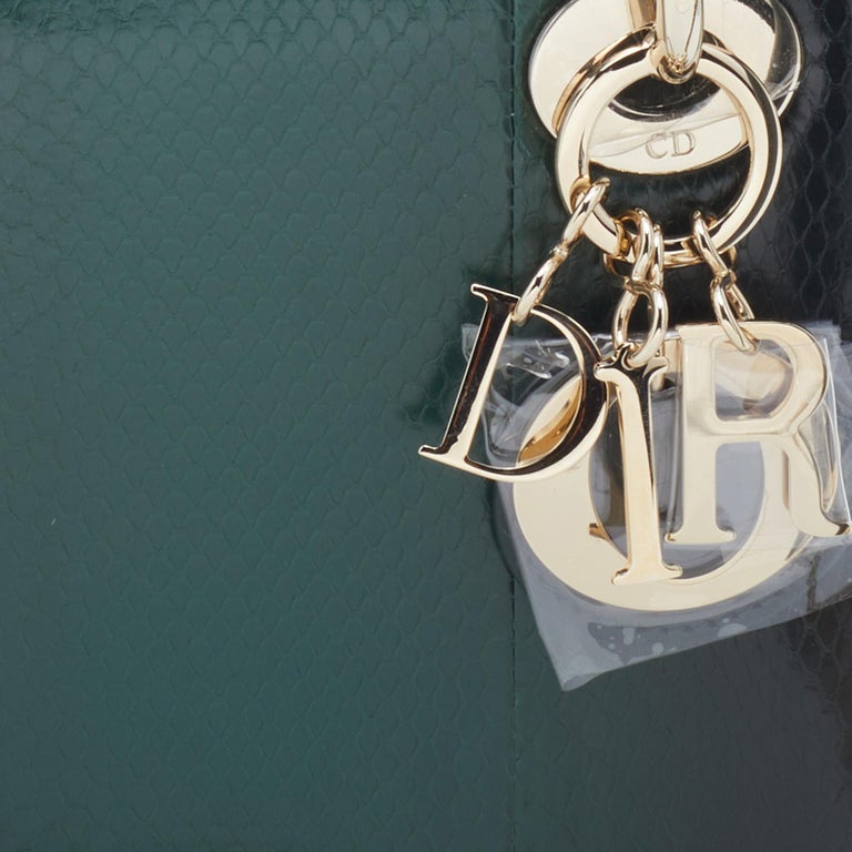 Dior Green Ayers Mini Lady Dior Chain Tote at 1stDibs