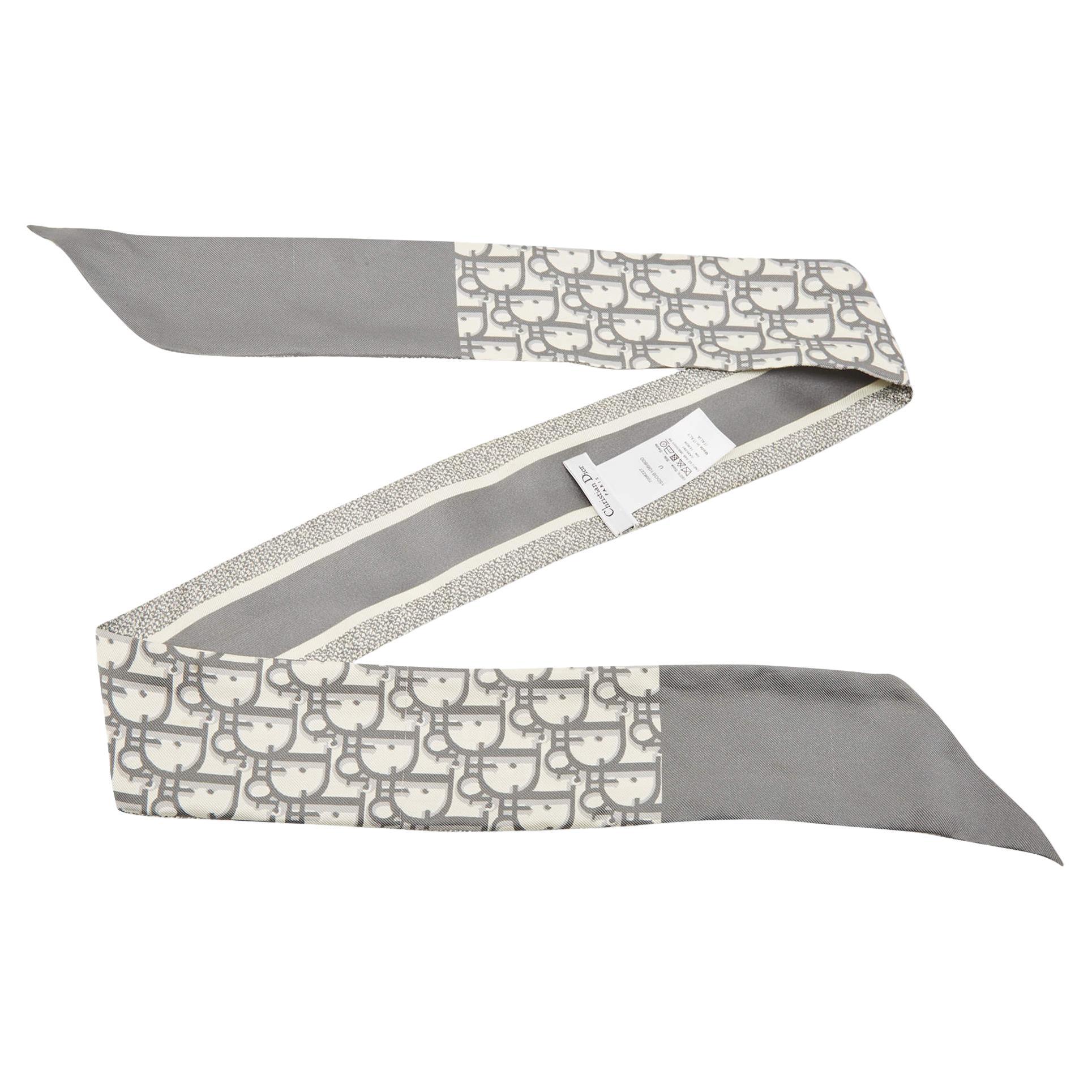 Dior Green Oblique Mitzah Silk Twilly For Sale at 1stDibs