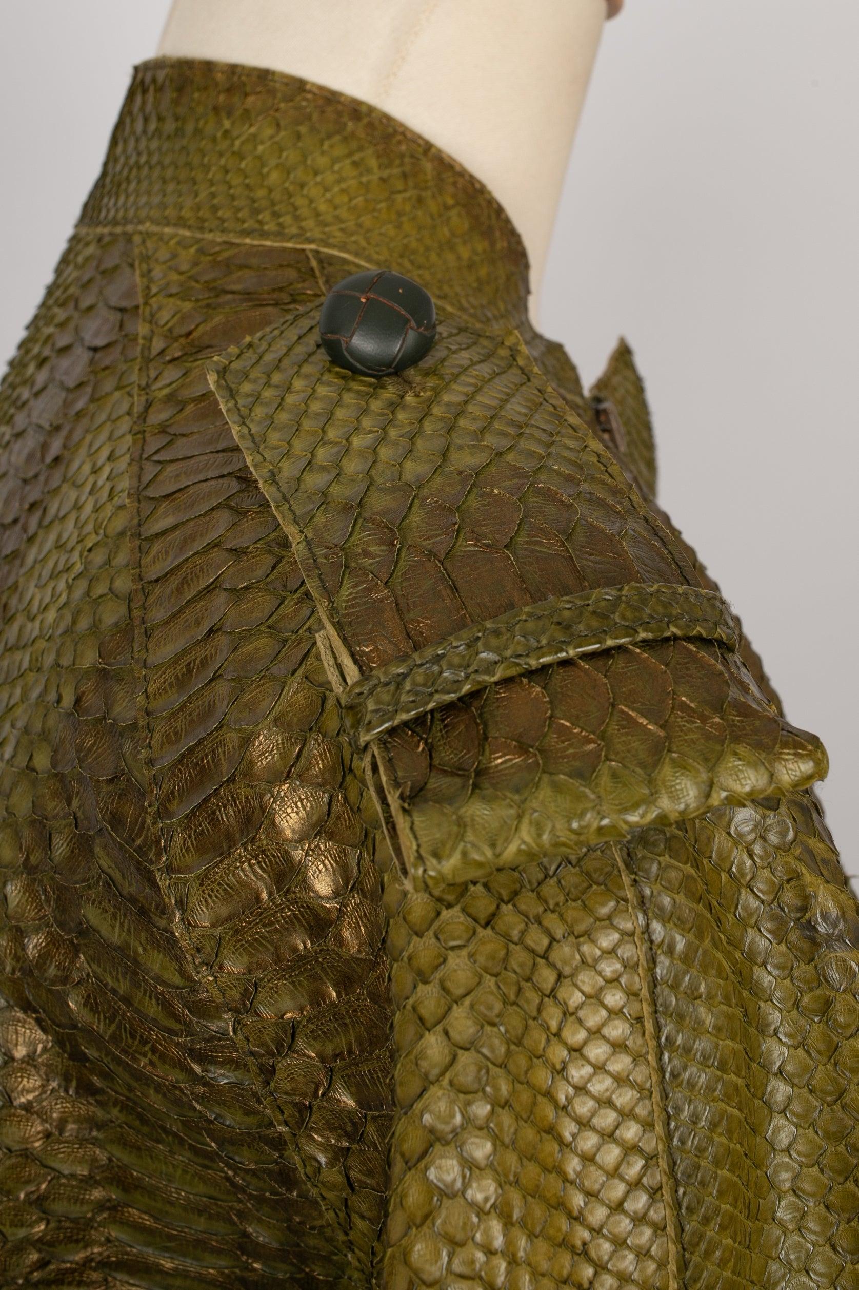 Dior Green Snake Jacket with Bronze Reflection For Sale at 1stDibs