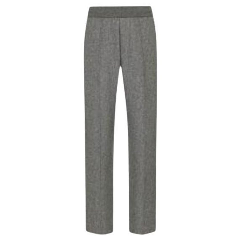Dior Grey Cashmere Blend Straight Leg Trousers For Sale at 1stDibs