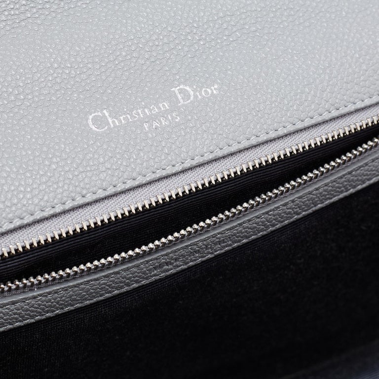 Dior Grey Leather Medium Diorama Shoulder Bag For Sale at 1stDibs