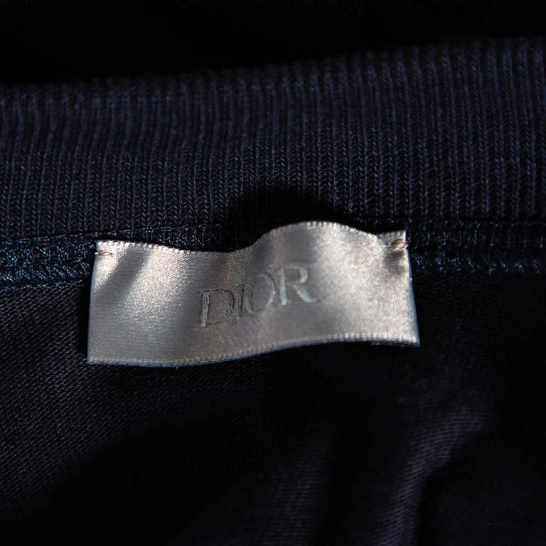 Dior Homme Navy Blue Knit Oblique Brand Oversized Sweatshirt L For Sale ...