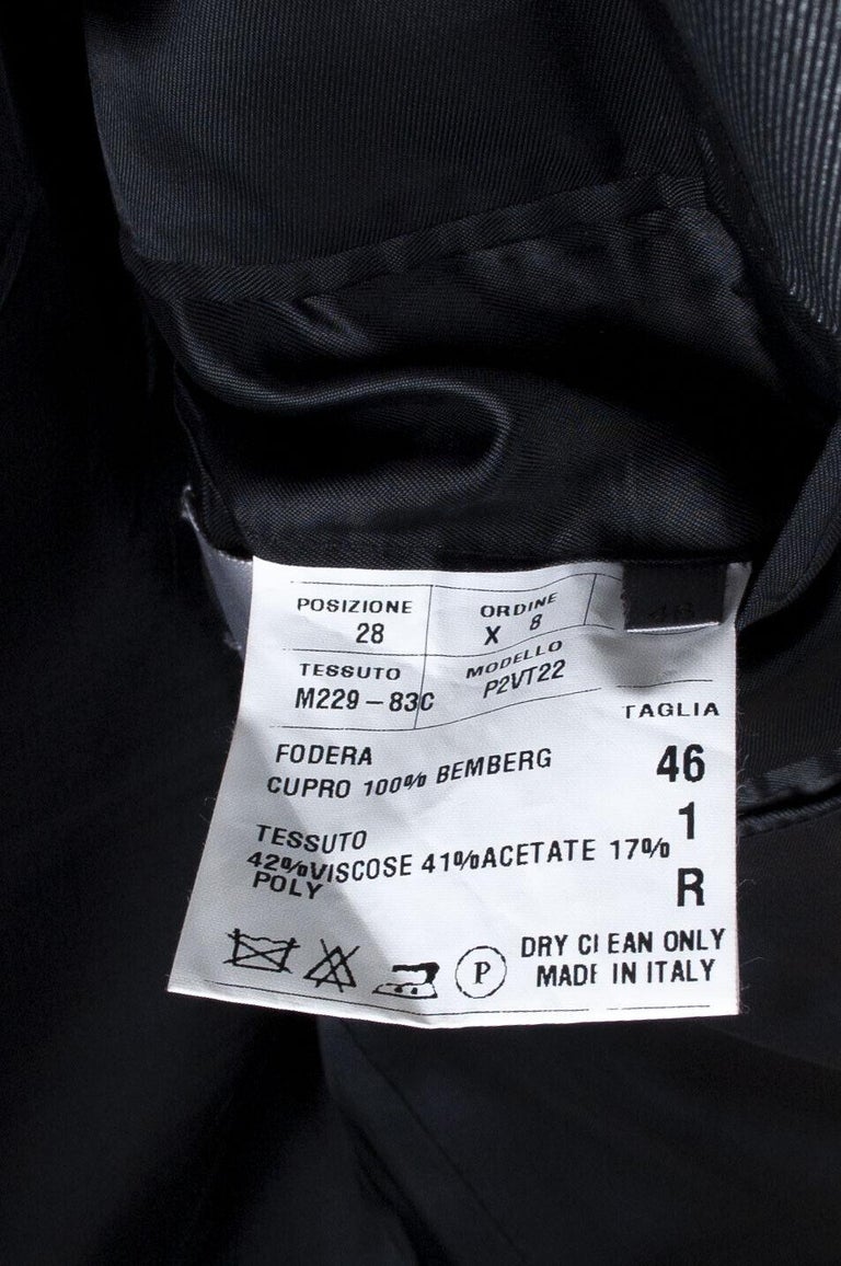 Dior Homme SS04 Strip Shiny Silver Men Blazer Jacket Sz EU46R (Slim ...