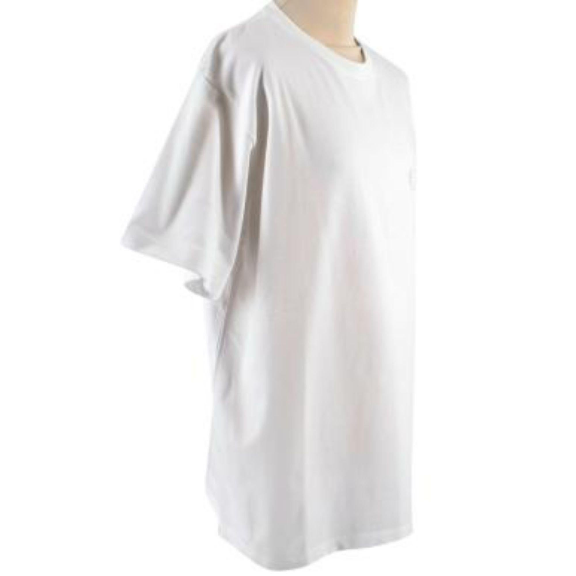 Dior Homme White CD Embroidered Cotton T-shirt For Sale at 1stDibs