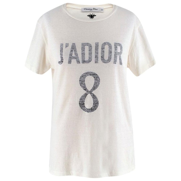 Dior Ivory Cotton J''adior 8 T-Shirt XS at 1stDibs