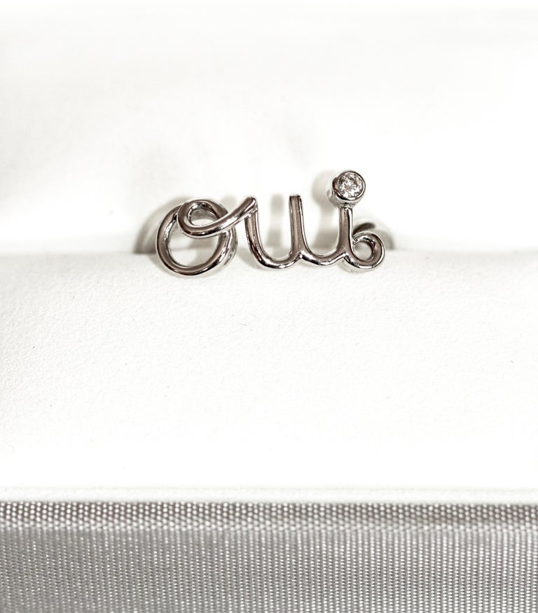 Dior Joaillerie 18 Karat White Gold Diamond Oui Ring For Sale at ...