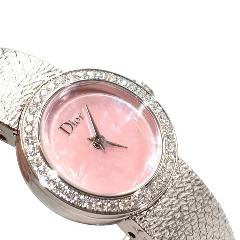 Dior La Mini D de Dior Satine, Diamond Watch For Sale at 1stDibs