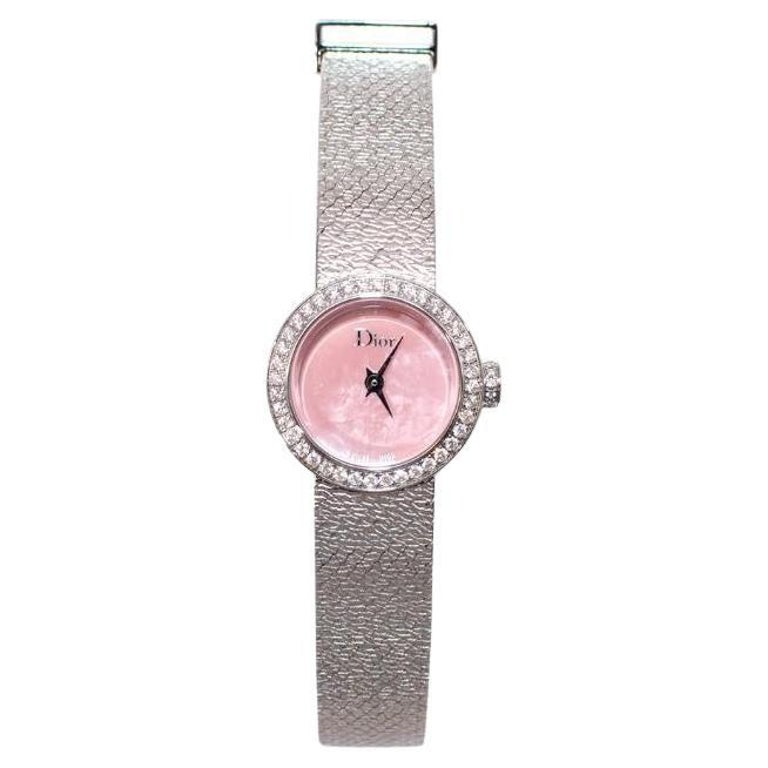Dior La Mini D de Dior Satine, Diamond Watch For Sale at 1stDibs