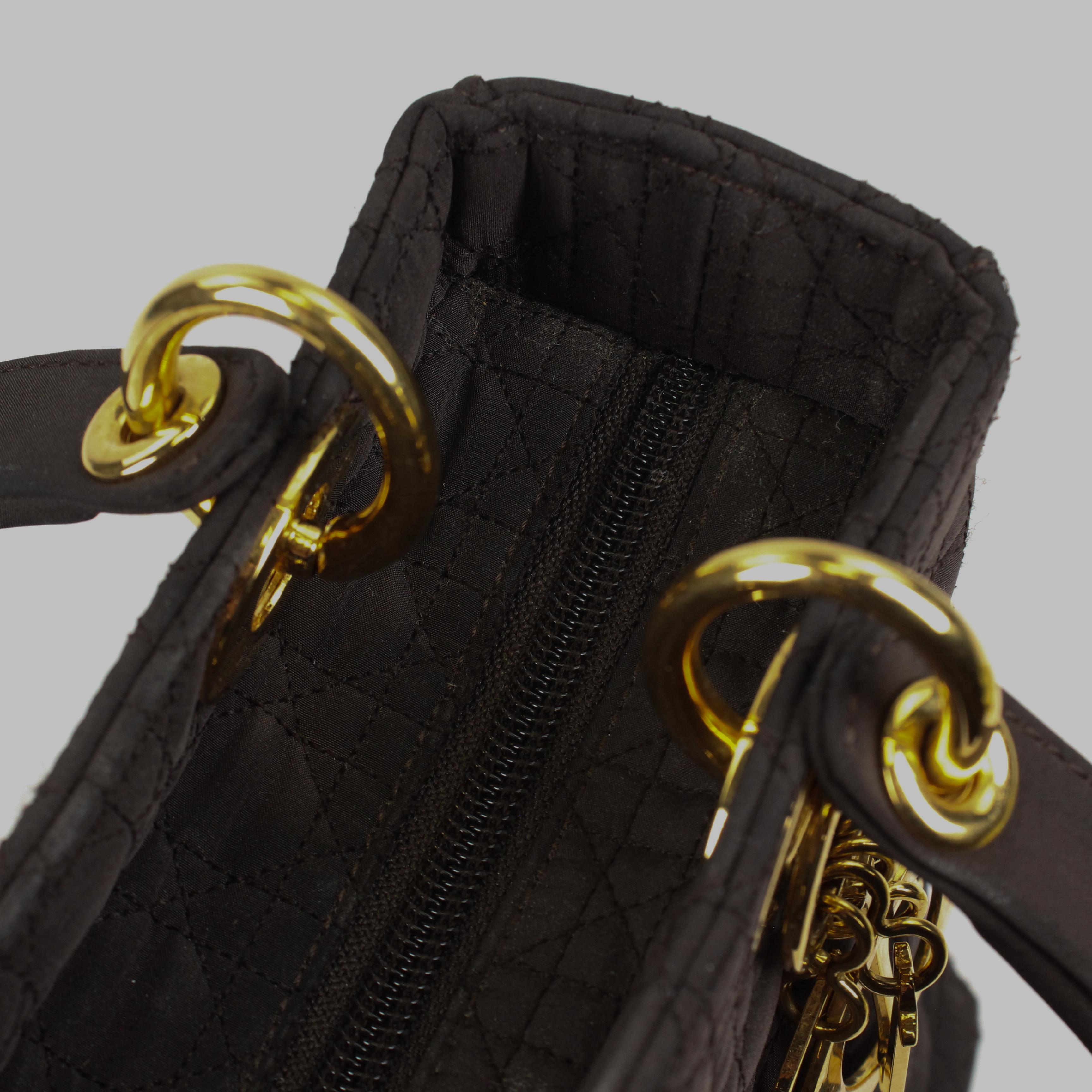 Dior Lady Dior cloth handbag at 1stDibs