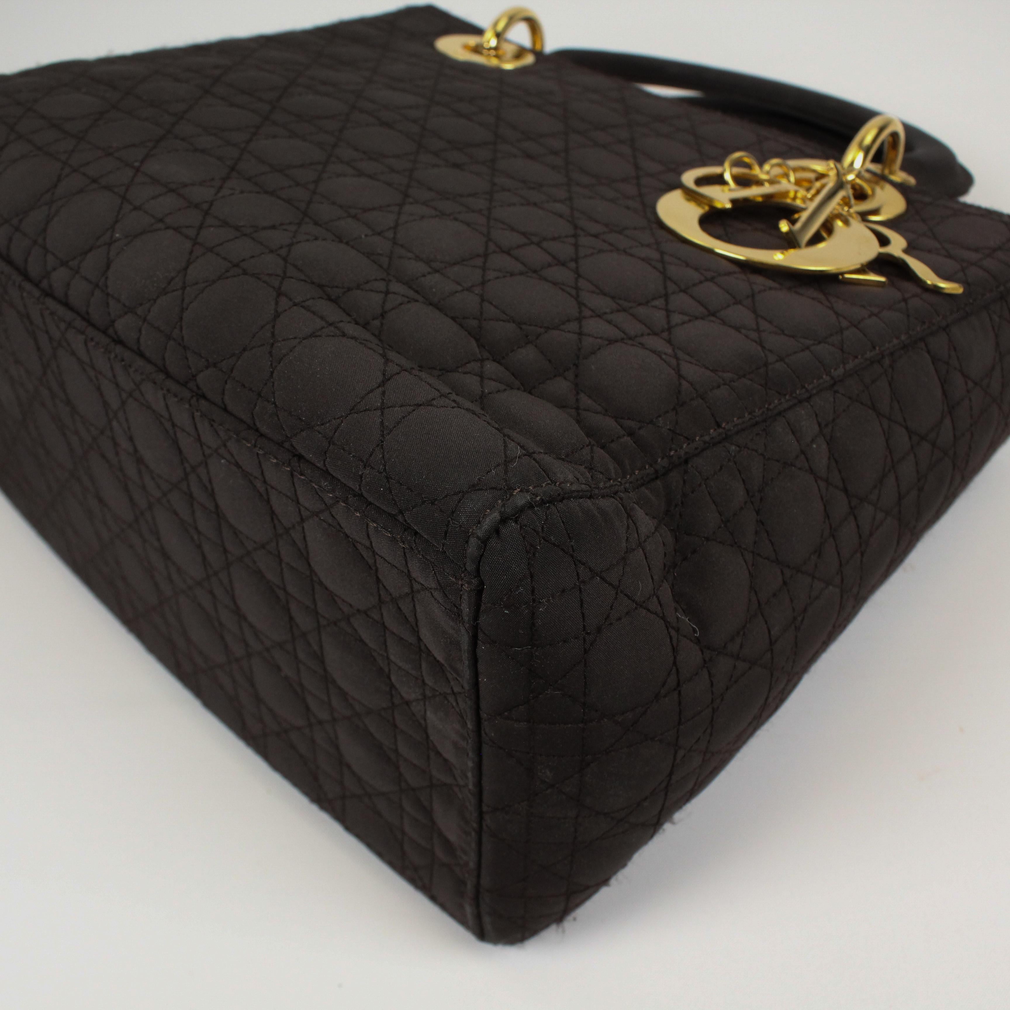 Dior Lady Dior cloth handbag at 1stDibs