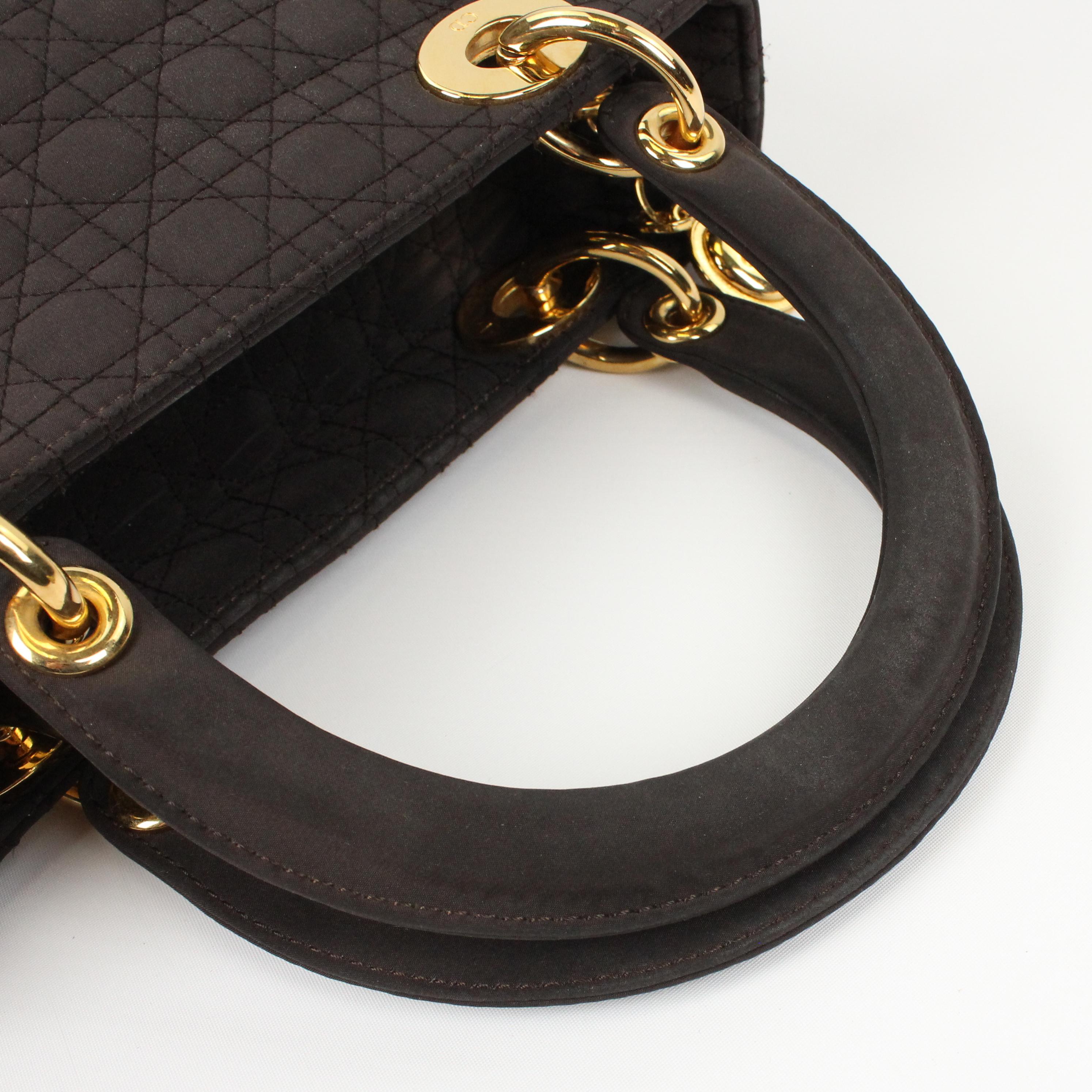 Dior Lady Dior cloth handbag at 1stDibs