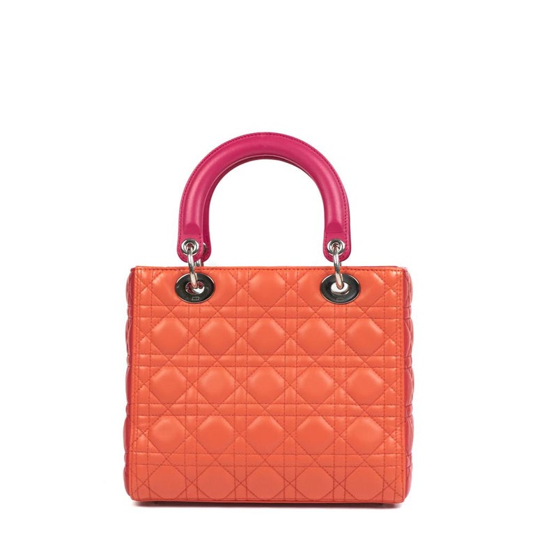 DIOR, Lady Dior in orange leather at 1stDibs
