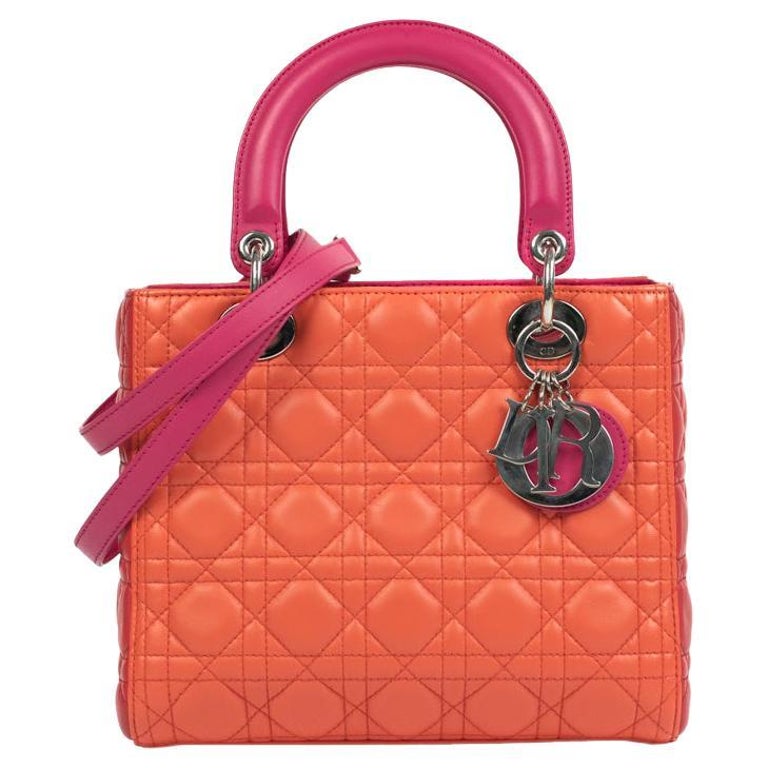 DIOR, Lady Dior in orange leather at 1stDibs