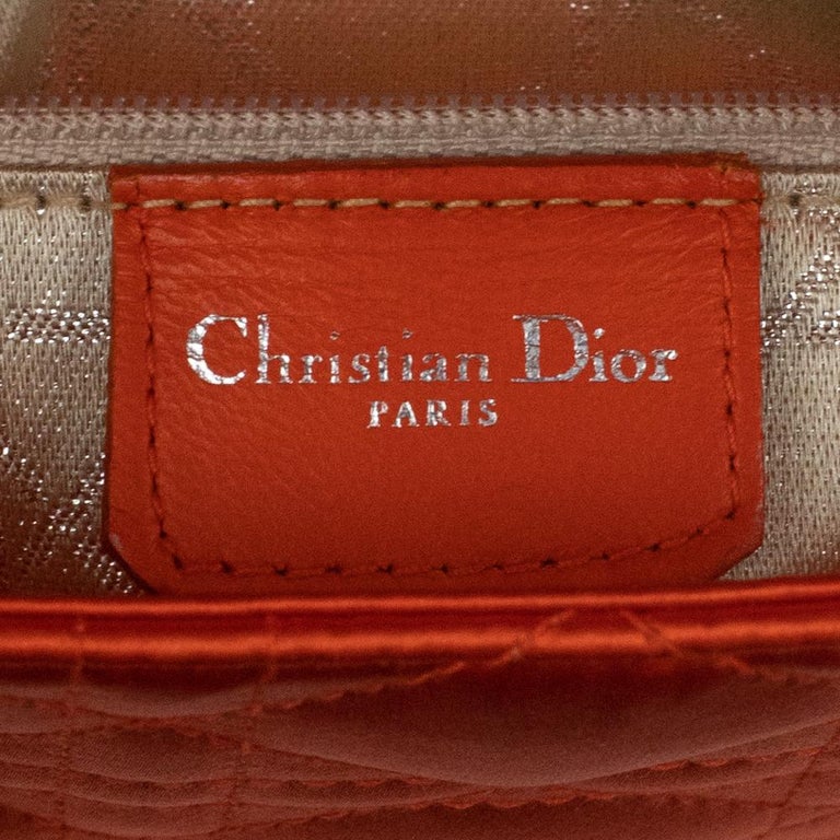 DIOR, Lady Dior in orange satin at 1stDibs