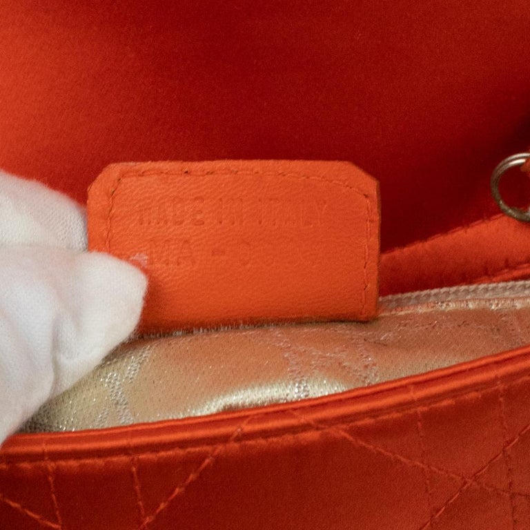 DIOR, Lady Dior in orange satin at 1stDibs