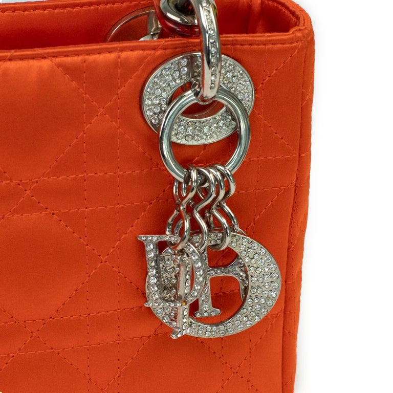 DIOR, Lady Dior in orange satin at 1stDibs