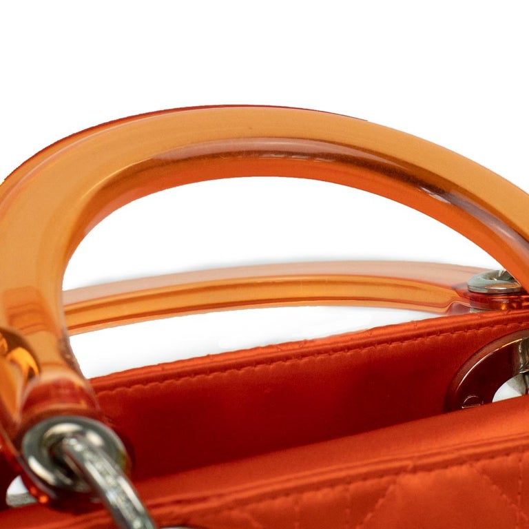DIOR, Lady Dior in orange satin at 1stDibs