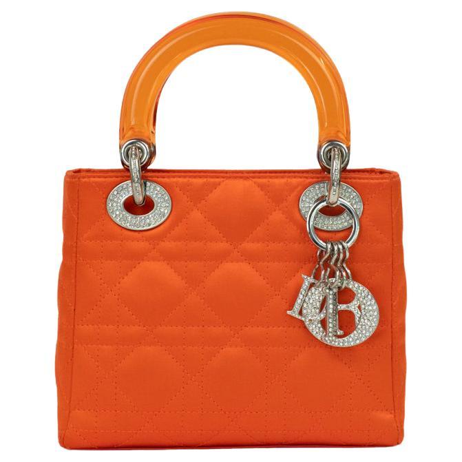 DIOR, Lady Dior in orange satin at 1stDibs