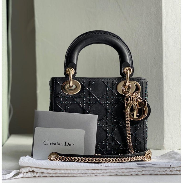 Dior, Lady Dior Mini Limited Edition in black leather at 1stDibs