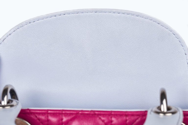 Dior Lady Dior Mini Tricolor For Sale at 1stDibs