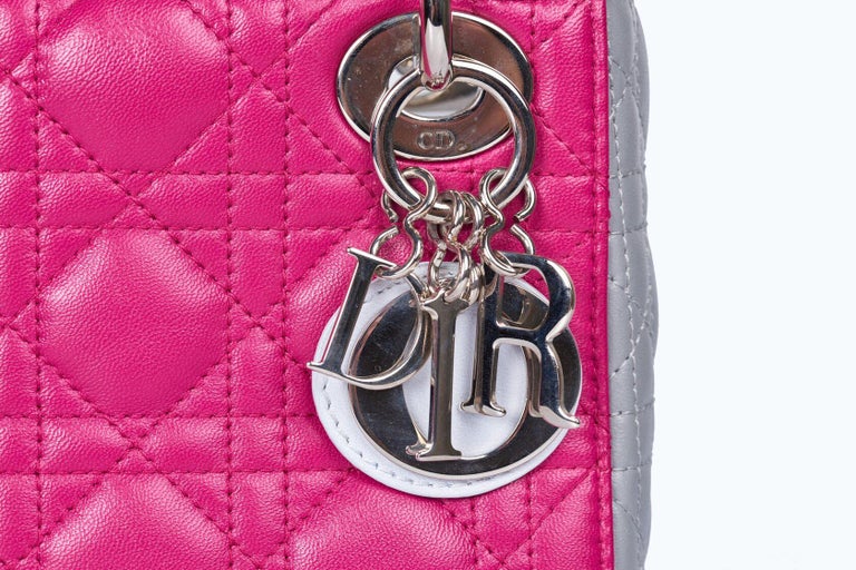 Dior Lady Dior Mini Tricolor For Sale at 1stDibs
