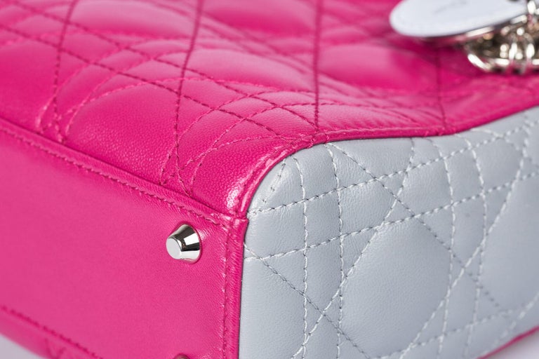 Dior Lady Dior Mini Tricolor For Sale at 1stDibs