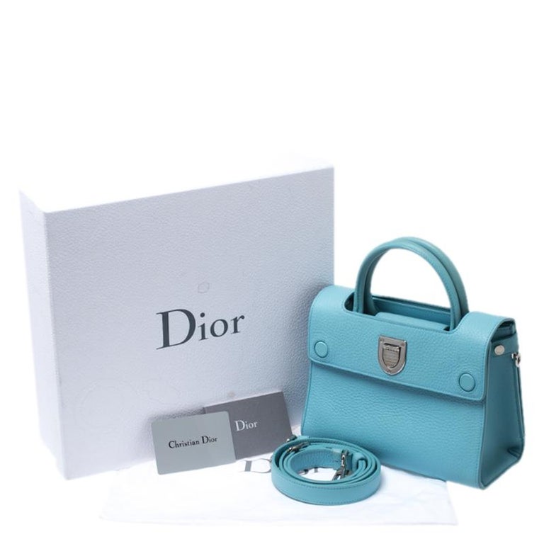 Dior Light Blue Leather Mini Diorever Bag For Sale at 1stDibs
