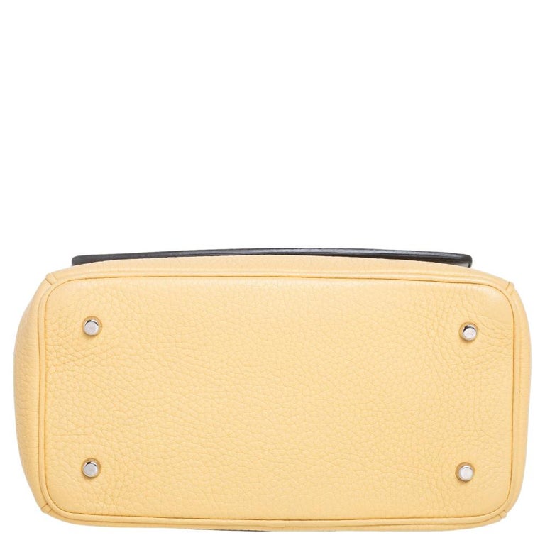 Dior Light Yellow Leather Mini Be Dior Top Handle Bag at 1stDibs