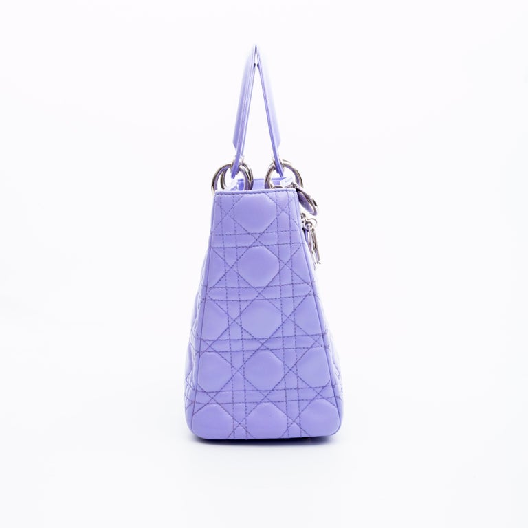 Dior Lilac Leather Cannage Lady Dior Hand Bag Small 2005 at 1stDibs