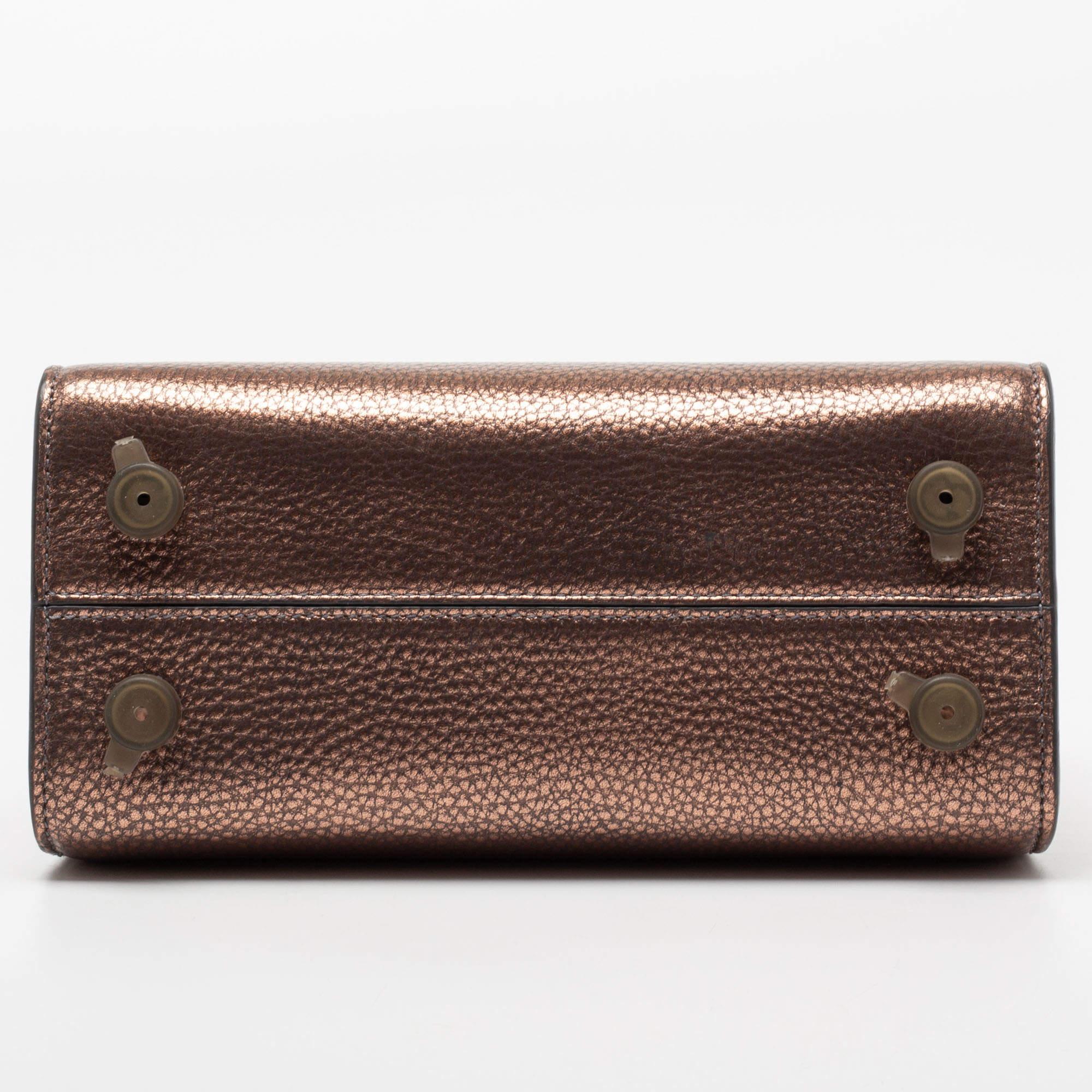 Dior Metallic Copper Leather Mini Diorever Tote at 1stDibs