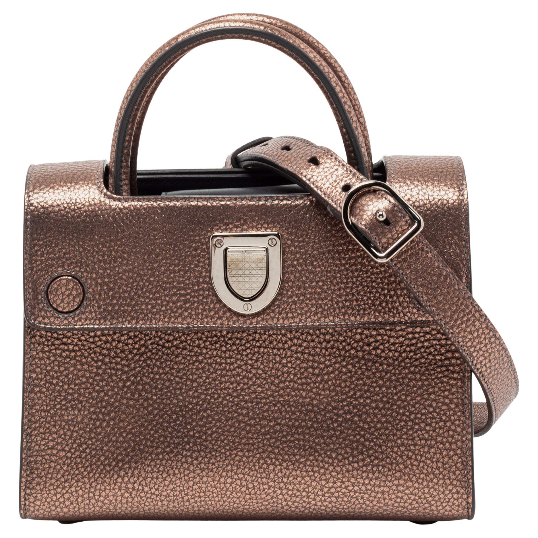 Dior Metallic Copper Leather Mini Diorever Tote at 1stDibs