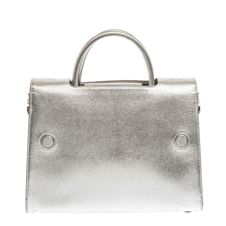 Dior Metallic Silver Leather Medium Diorever Bag For Sale at 1stDibs