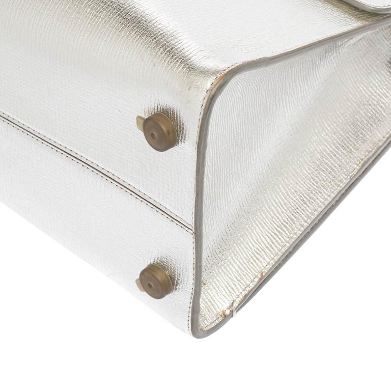 Dior Metallic Silver Leather Medium Diorever Bag For Sale at 1stDibs