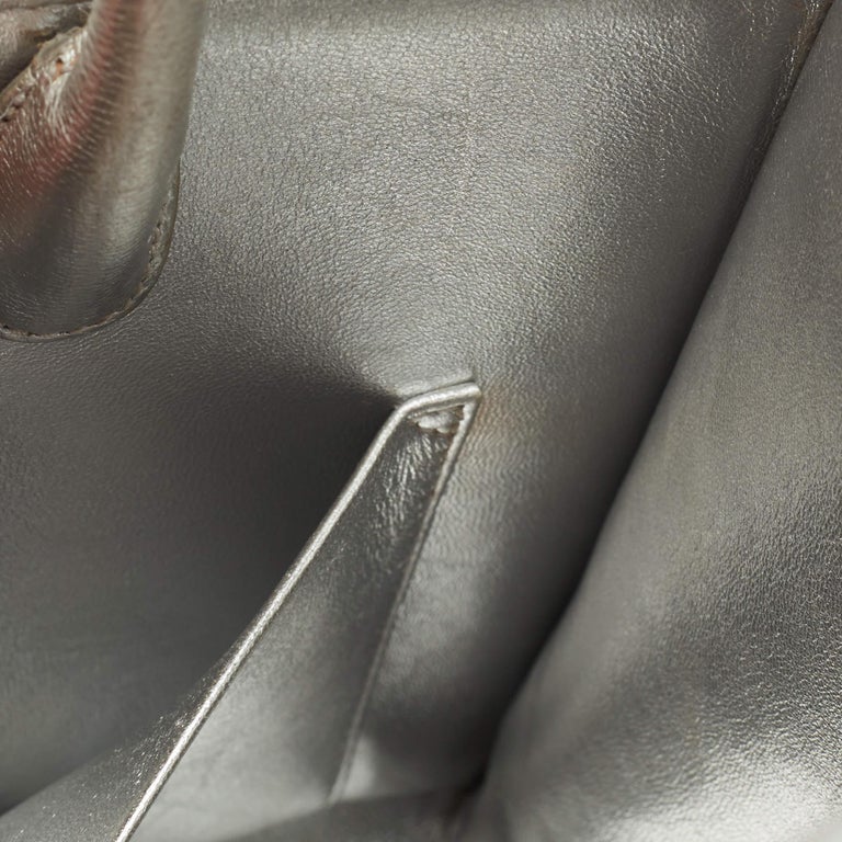 Dior Metallic Silver Leather Medium Diorever Tote For Sale at 1stDibs