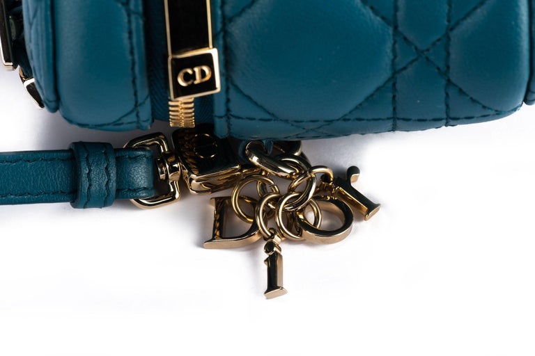 Dior Mini Cannage Turquoise Travel Case For Sale at 1stDibs