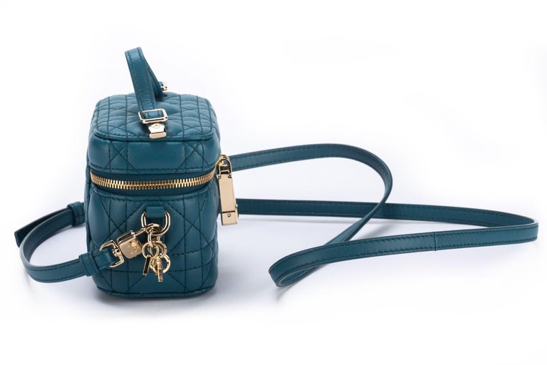Dior Mini Cannage Turquoise Travel Case For Sale at 1stDibs