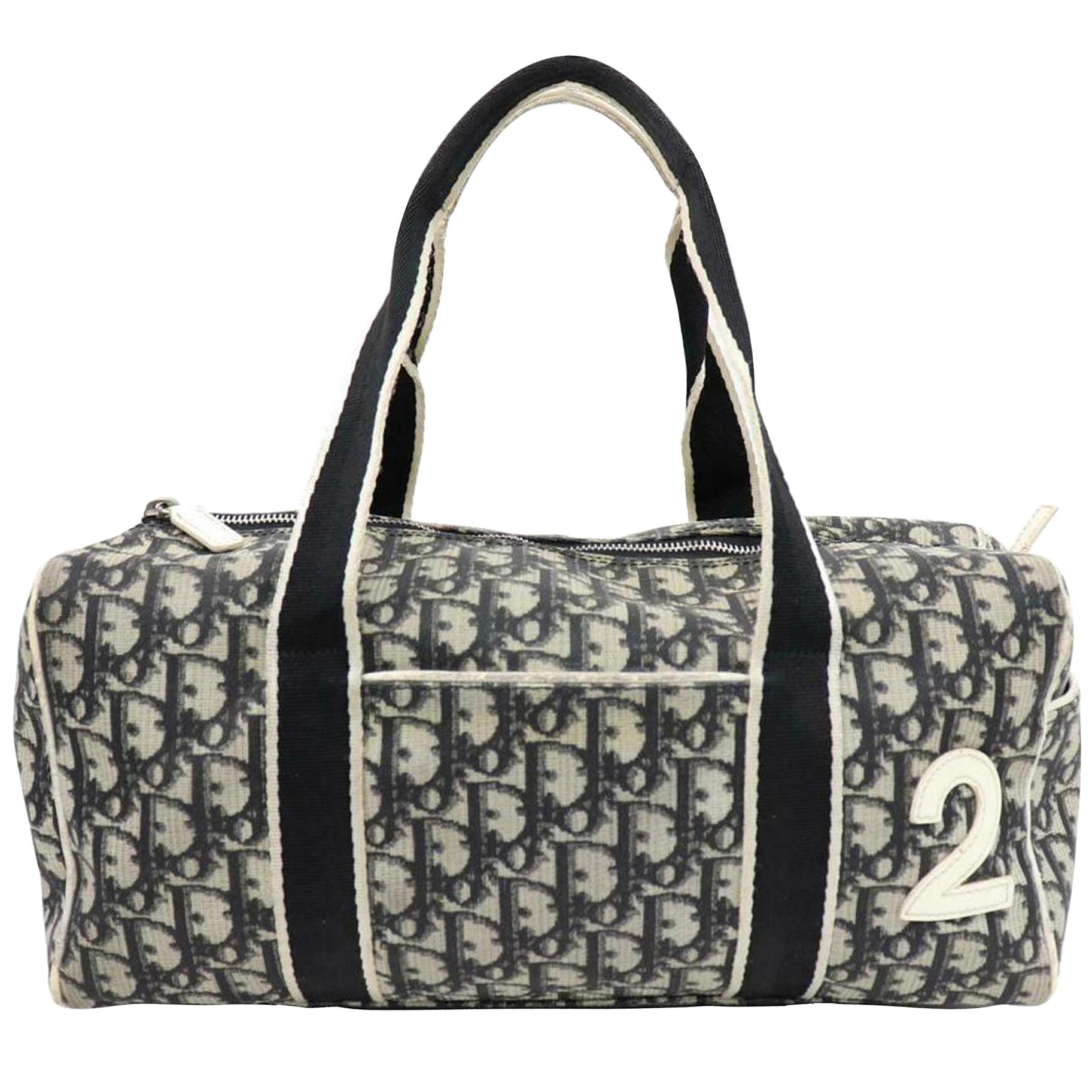 Dior Monogram Oblique Signature T Duffle 870388 Black Coated Canvas ...